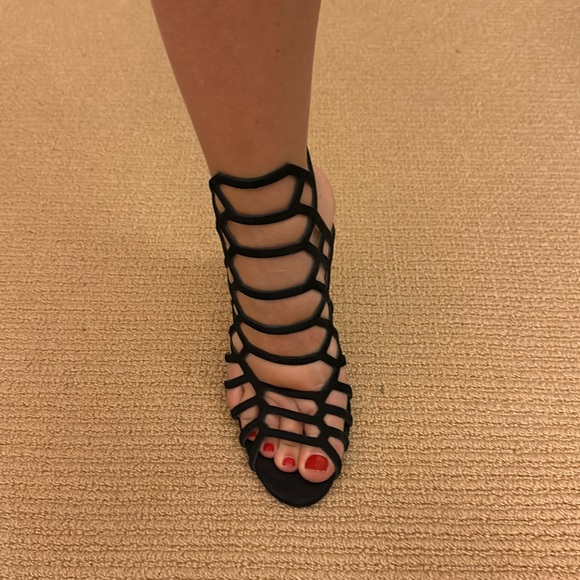 Steve Madden | Shoes | Steve Madden Gladiator Black Suede Heels | Poshmark